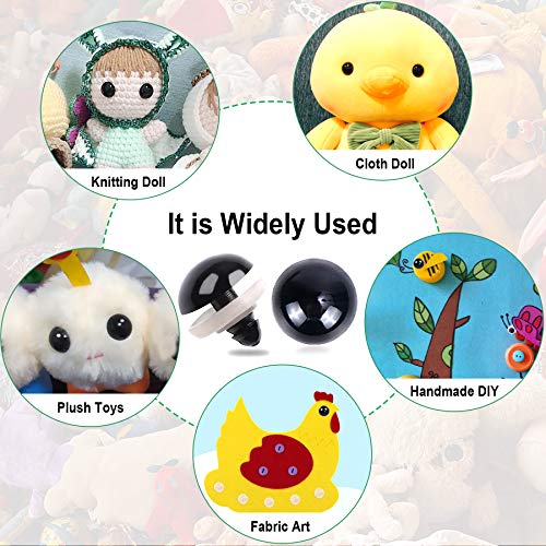 120PCS Plastic Safety Crochet Eyes Bulk with 120PCS Washers for Crochet Crafts (0.48Inch/12mm)
