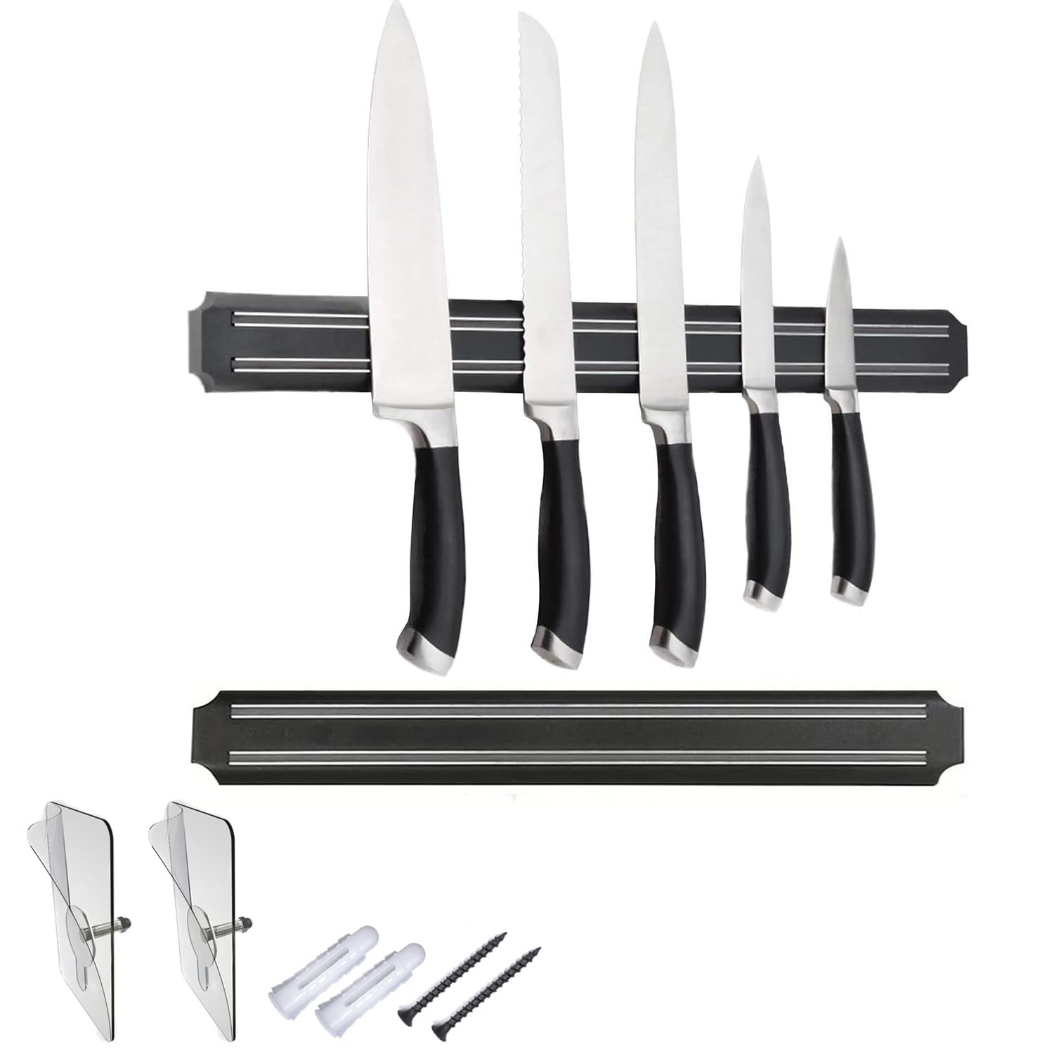  Magnetic Knife Holder,15 Inch Magnetic Knife Storage Strip,Knife Bar Block Magnet,Kitchen Utensil Holder,Tool Holder,Multipurpose Magnetic Knife Rack