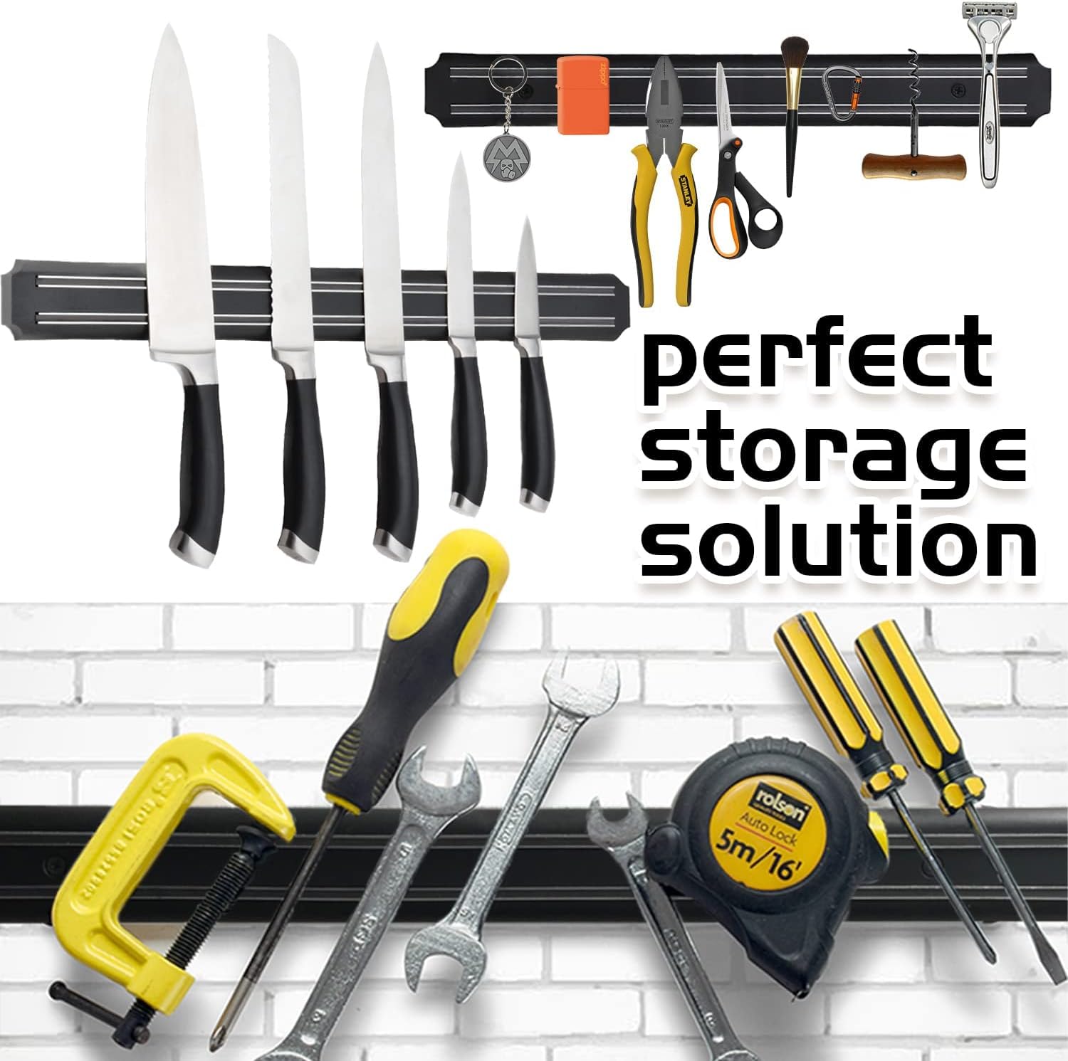  Magnetic Knife Holder,15 Inch Magnetic Knife Storage Strip,Knife Bar Block Magnet,Kitchen Utensil Holder,Tool Holder,Multipurpose Magnetic Knife Rack