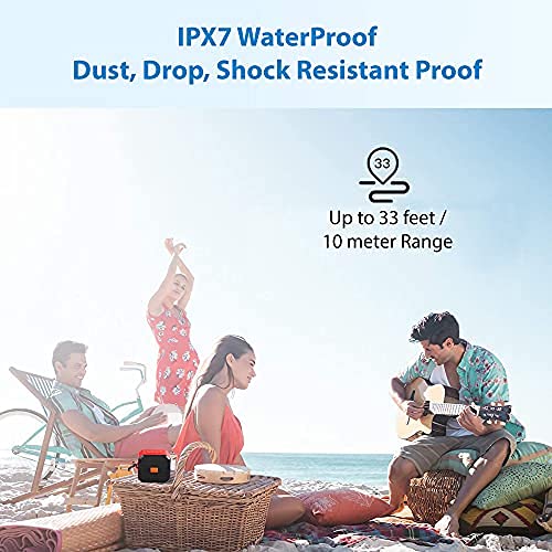 -Tek Styz IPX7 Speaker Works for Microsoft Surface Duo with 13H Waterproof Playtime, Indoor, Outdoor Travel 1500mAh (RED)