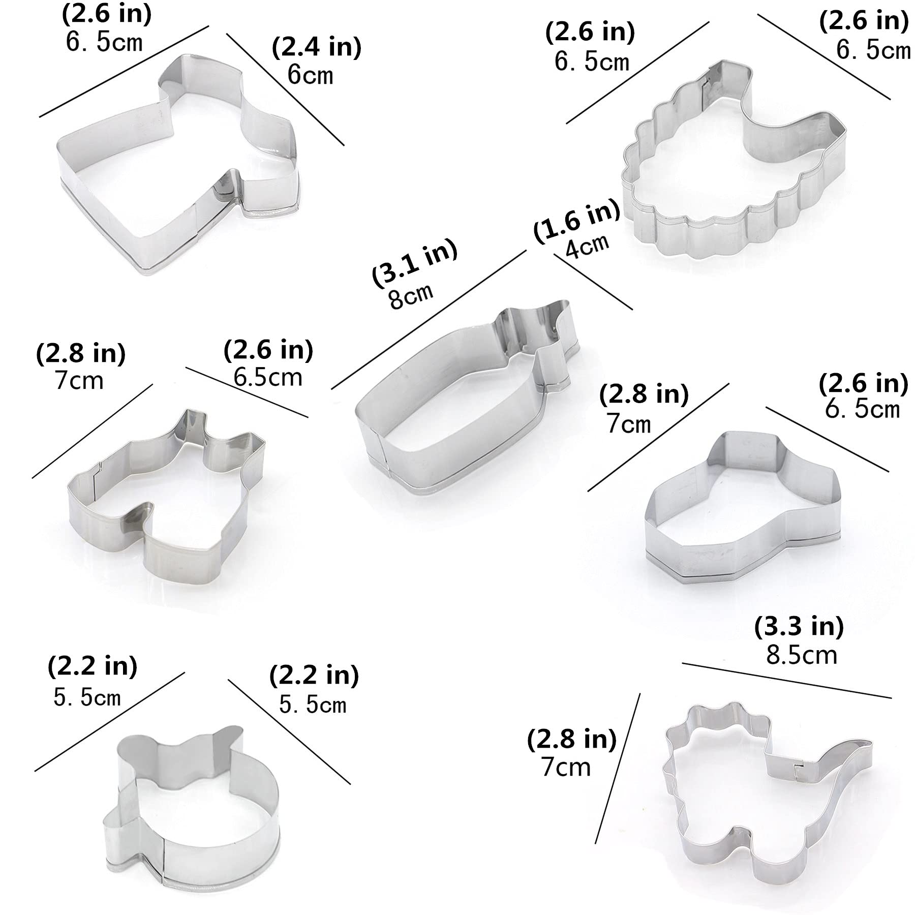 Baby Shower Series Cookie Cutters Set of 7 pcs, Stainless Steel Fondant Cutter Molds Baking DIY