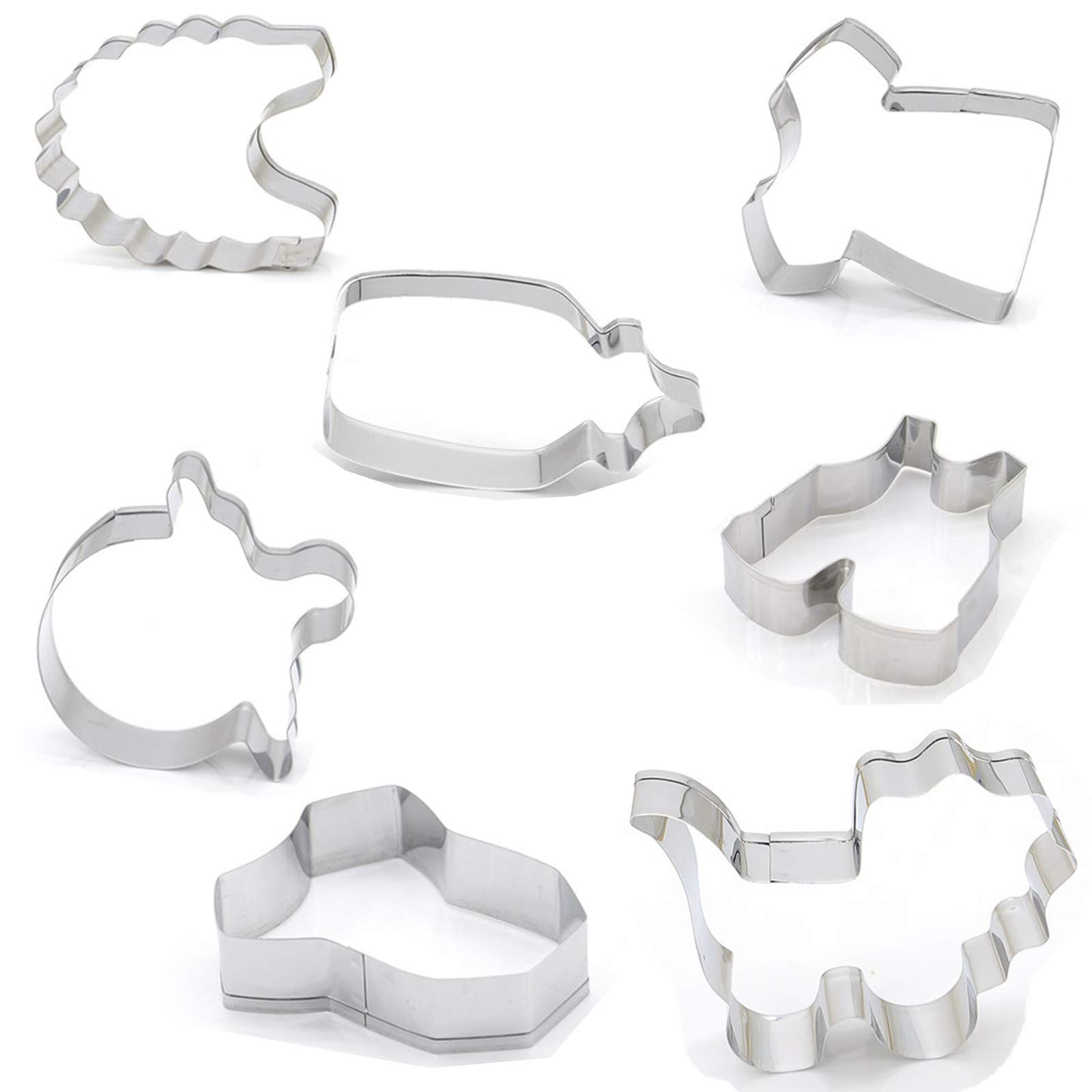 Baby Shower Series Cookie Cutters Set of 7 pcs, Stainless Steel Fondant Cutter Molds Baking DIY