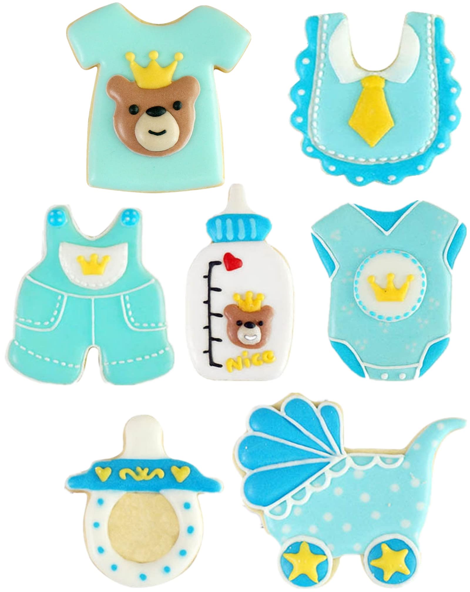 Baby Shower Series Cookie Cutters Set of 7 pcs, Stainless Steel Fondant Cutter Molds Baking DIY