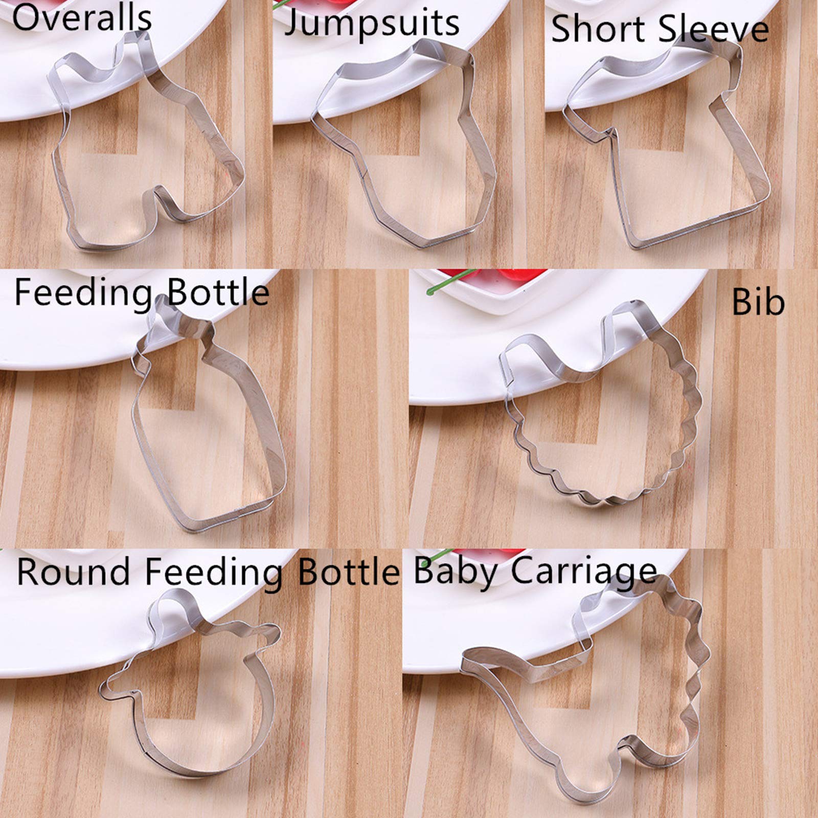 Baby Shower Series Cookie Cutters Set of 7 pcs, Stainless Steel Fondant Cutter Molds Baking DIY
