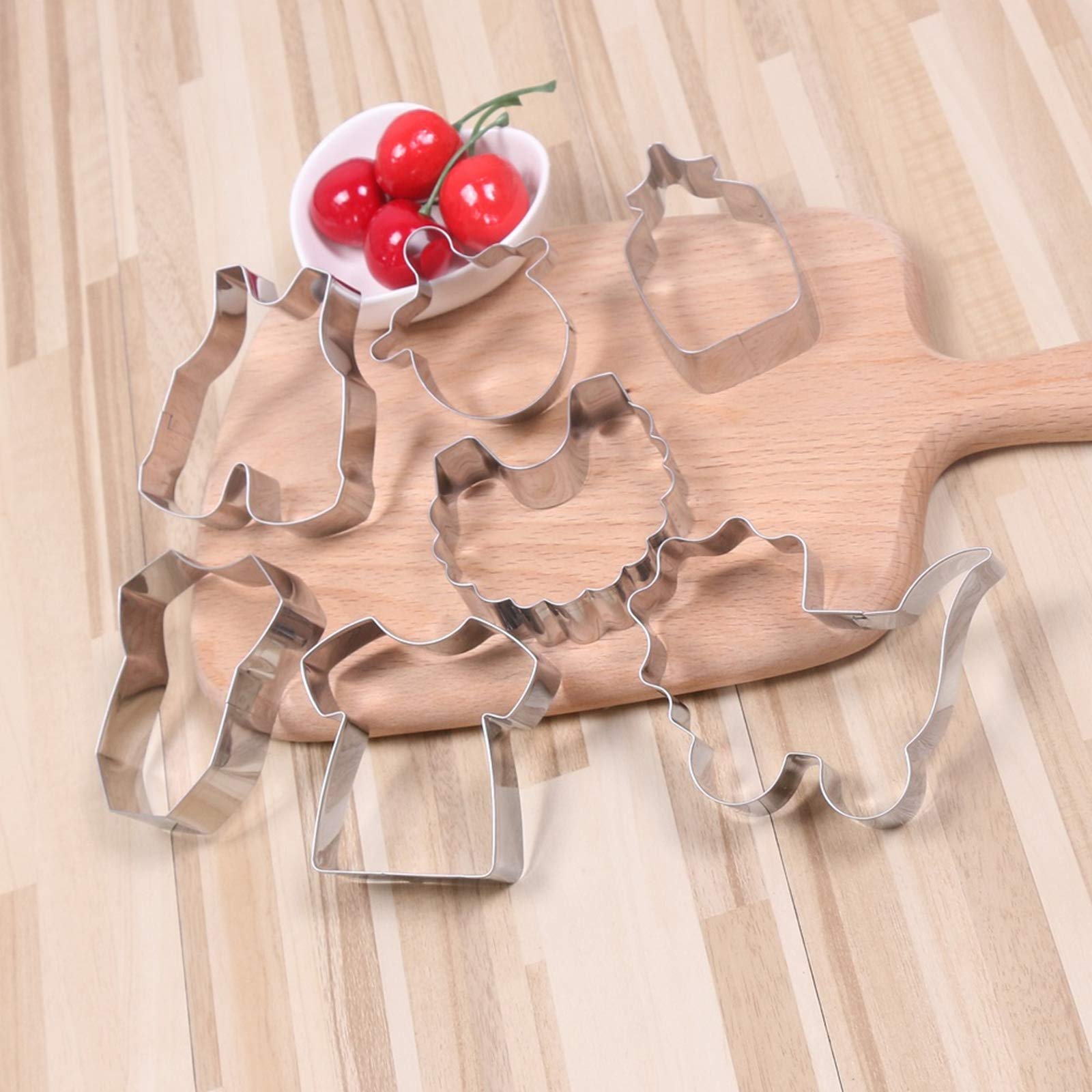 Baby Shower Series Cookie Cutters Set of 7 pcs, Stainless Steel Fondant Cutter Molds Baking DIY