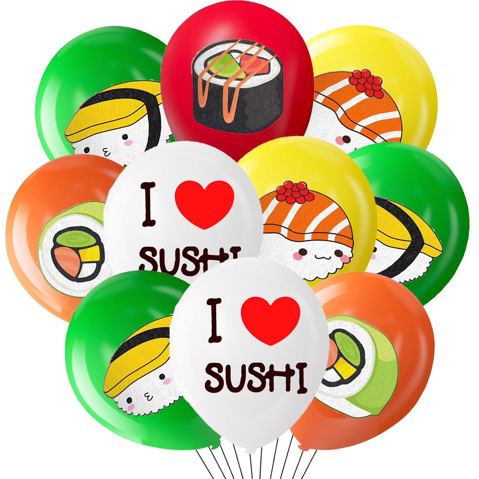 ďťż 35 Pcs Sushi Balloons for Japanese Party Decoration for Sushi Theme Birthday Party Baby Shower Supplies