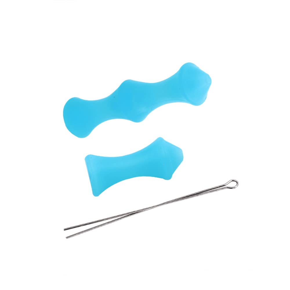 - QI HUO JU - 3Pcs Archery Finger Guard Bowstring Finger Saver Longbow Recurve Bow Finger Protector Silicone Bowstring Finger Savers Guards for Hunting Practice Shooting Accessories (Blue)