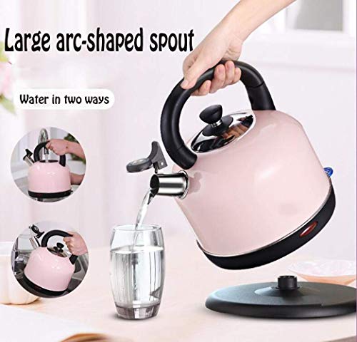 -3L Stainless Inner Lid Electric Kettle2000W Cordless Tea Kettle,Fast Boiling Hot Water Kettle with Auto Shut Offwith Boil Dry Protection,Double Walled Insulation/Red/Yellow