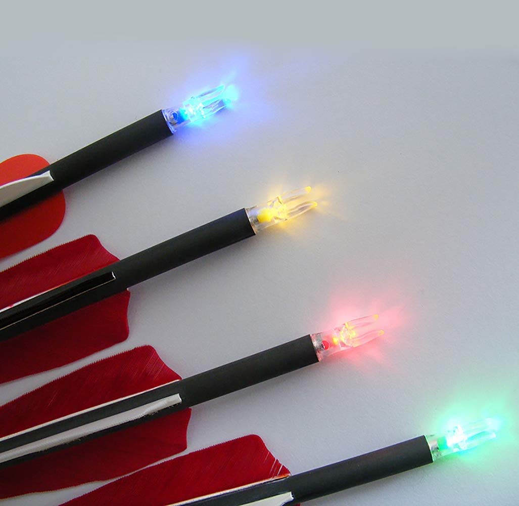 .244 Lighted Arrow Nocks Lighted Nocks for Arrows ID 0.244 Inch 6.2 mm LED Arrows Tail Automatic Bow String Activated Switch for Night Hunting Archery Shooting Accessory Red