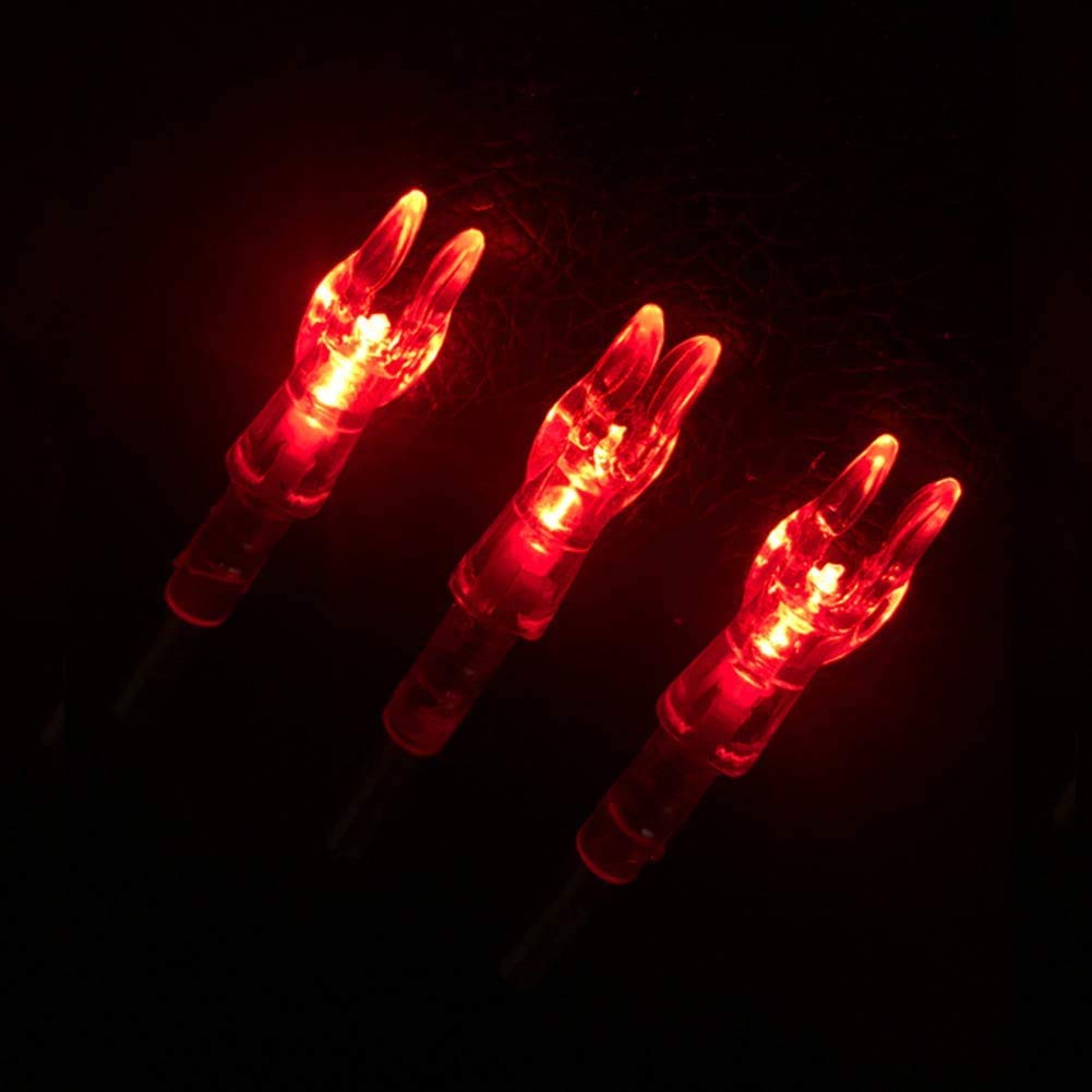 .244 Lighted Arrow Nocks Lighted Nocks for Arrows ID 0.244 Inch 6.2 mm LED Arrows Tail Automatic Bow String Activated Switch for Night Hunting Archery Shooting Accessory Red