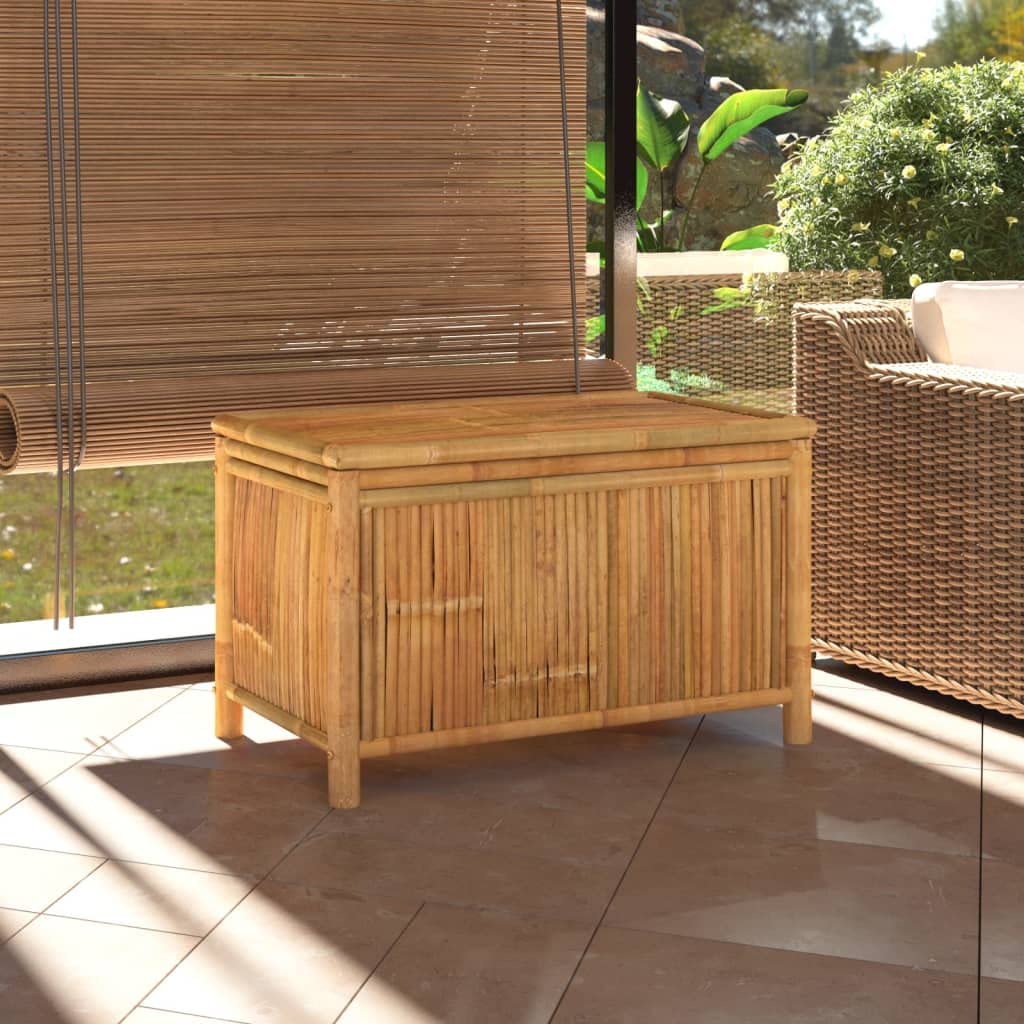 'vidaXL Farmhouse Style Bamboo Garden Storage Box - Versatile Outdoor Storage Bench with Ample Space and Weather Resistance., Brown, 319875