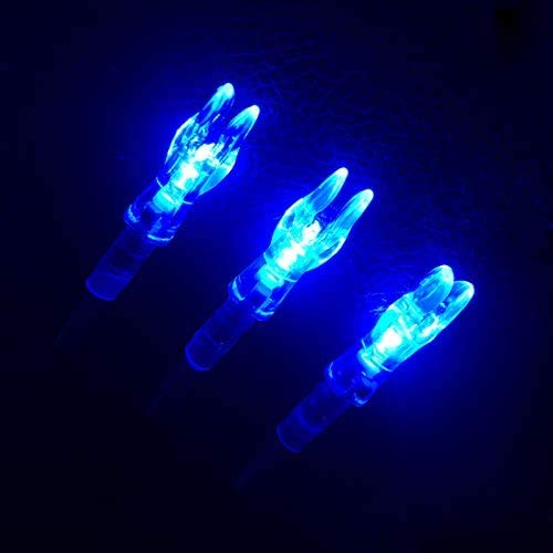 .208 Lighted Arrow Nocks Lighted Nocks for Arrows ID 0.208 Inch 5.3 mm Arrows Tail Automatic Bow String Activated Switch for Night Hunting Archery Shooting Accessory Blue