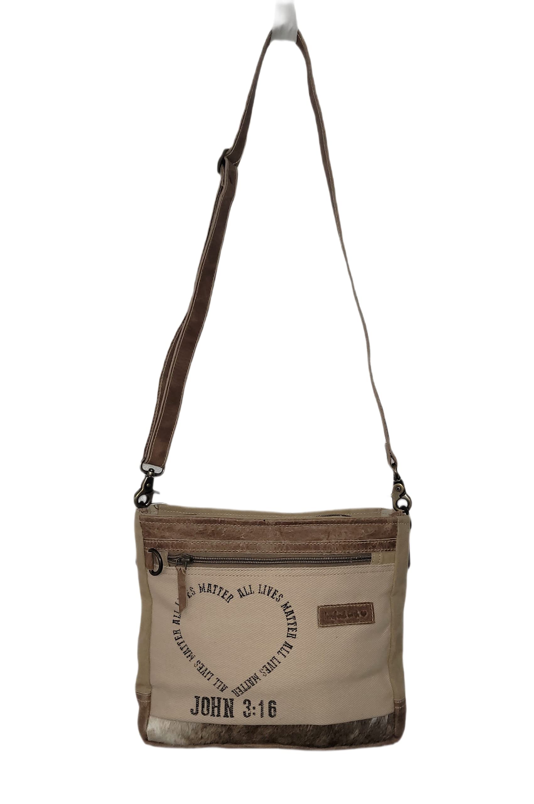 "All Lives Matter" John 3:16 Stylish Shoulder Bag - Canvas & Leather