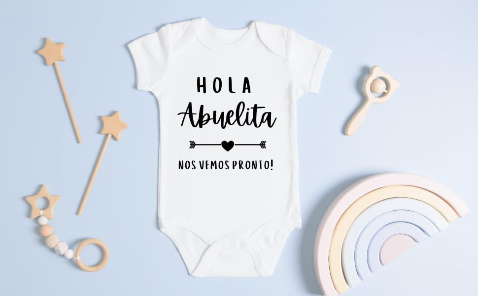 "Hola Abuelita Nos Vemos Pronto" Pregnancy Announcement Outfit – Gift for Expecting Grandparents