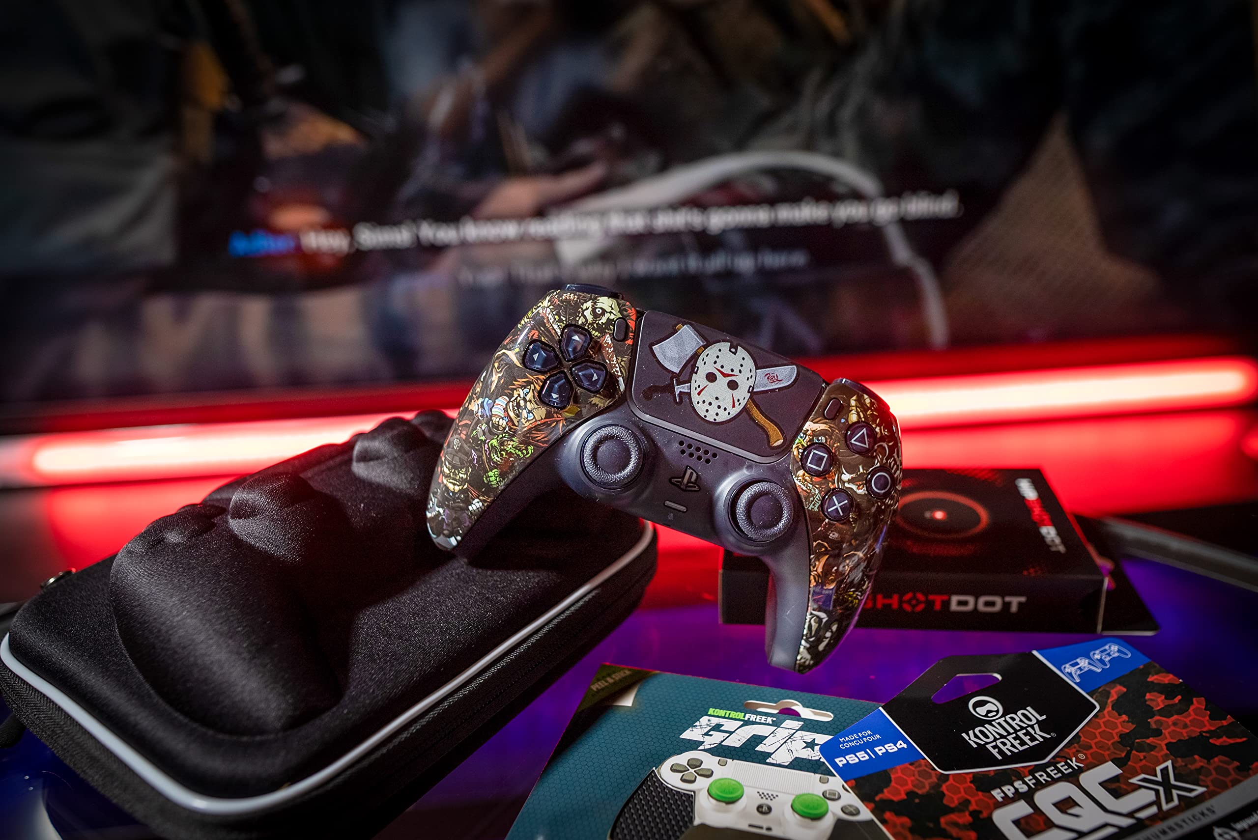 "Scary Party" Custom UN-MODDED Wireless PRO Controller compatible with PS5 Exclusive Unique Design