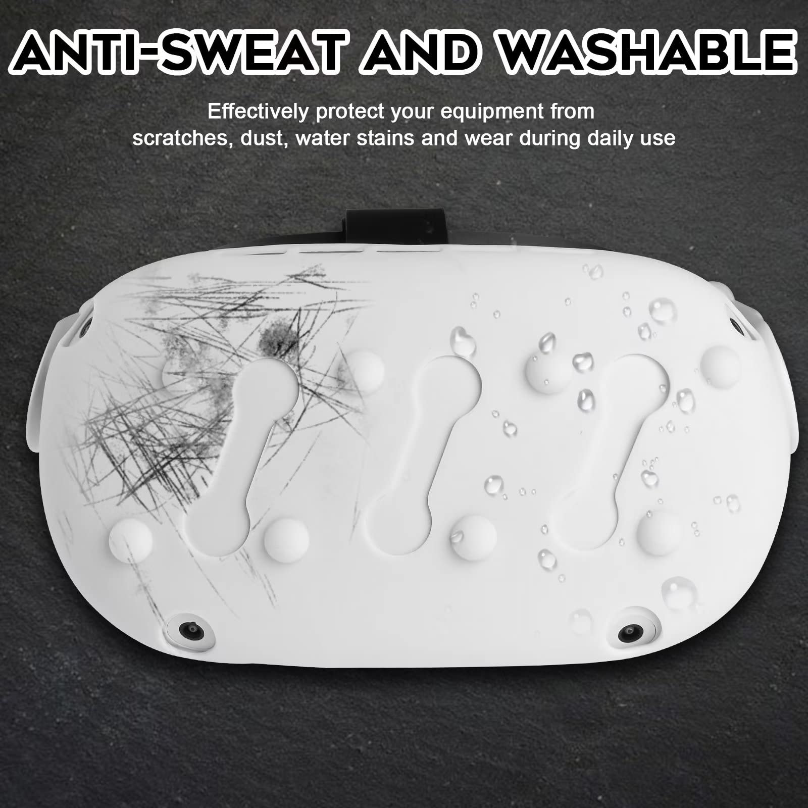 (1 Pack) Orzero Silicone Protective Cover Compatible for Quest 2, VR Gaming Front Face Case Shock-Resistant for Virtual Reality Headset - White