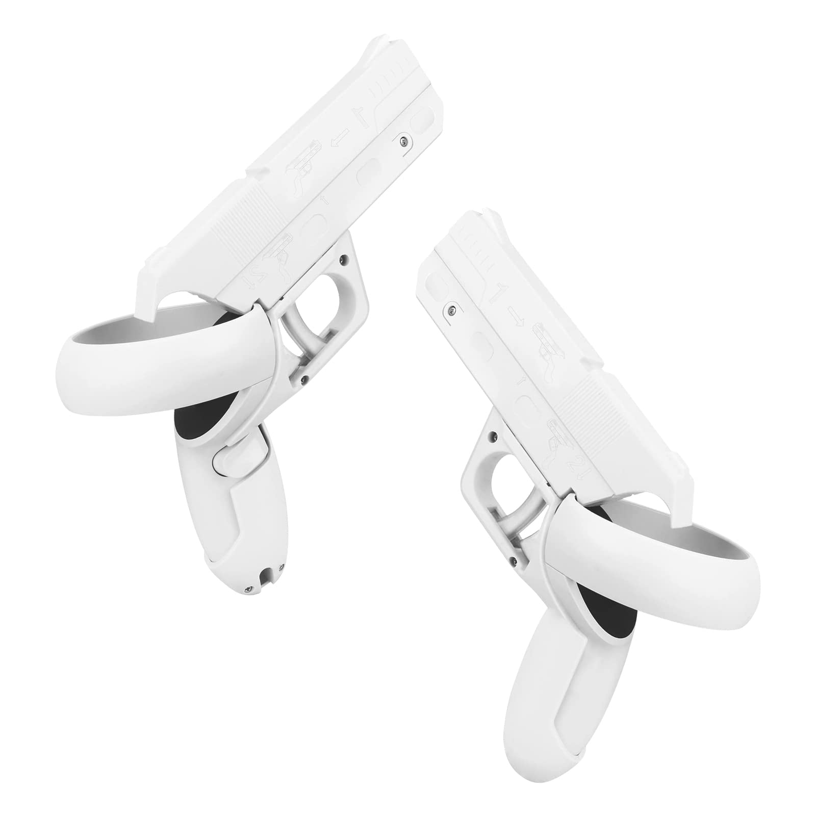 (1 Pair) Ermorgen Upgrade VR Controller Case Compatible for Quest 2, Hard PC VR Grip Shell Cover, Enhanced FPS Gaming Experience -White