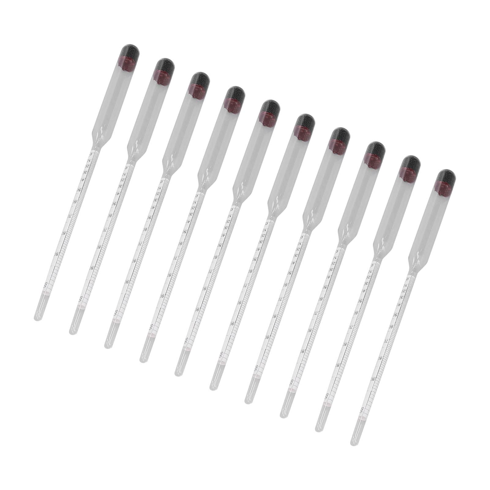 "10Pcs Home Brewing Kit - Hydrometer Glass Beer and Wine Tester Set with 0-100 Measuring Range - Perfect for Novice and Expert Brewers!"