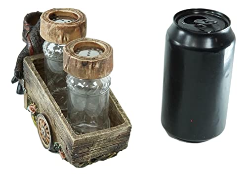 "Home Décor Accents" Spice Delivery Cattle Cow Pushing Wagon Cart Salt And Pepper Shakers Set - Home Accents 33-kl1-10163