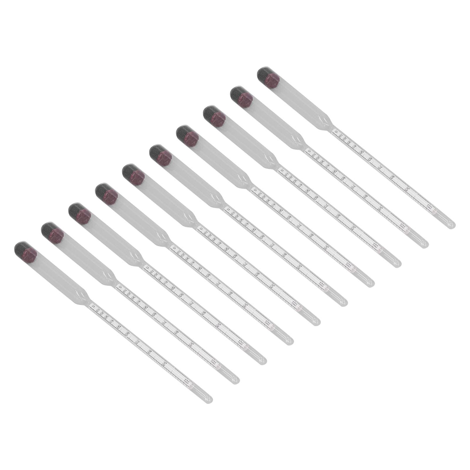 "10Pcs Home Brewing Kit - Hydrometer Glass Beer and Wine Tester Set with 0-100 Measuring Range - Perfect for Novice and Expert Brewers!"