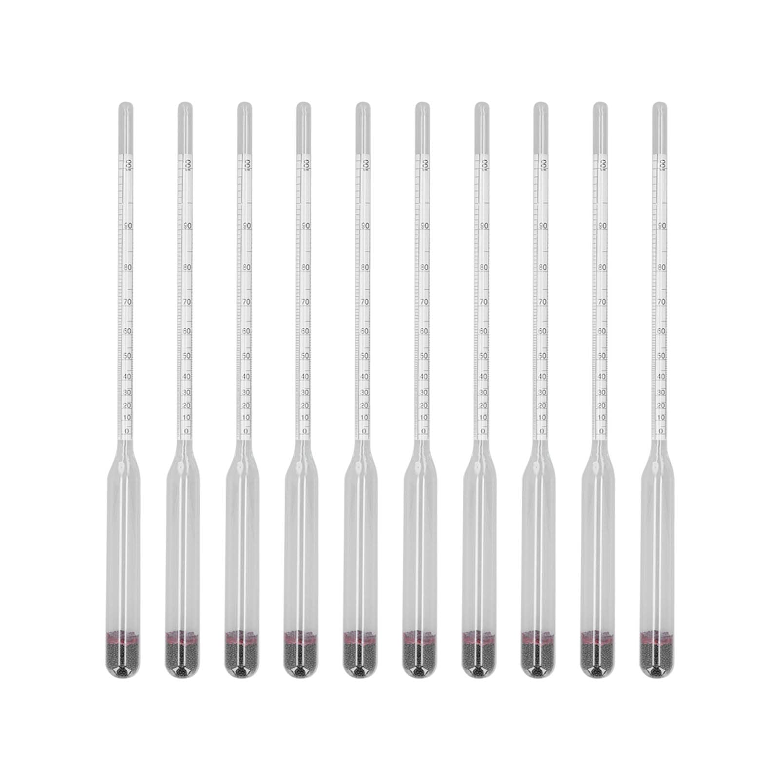 "10Pcs Home Brewing Kit - Hydrometer Glass Beer and Wine Tester Set with 0-100 Measuring Range - Perfect for Novice and Expert Brewers!"