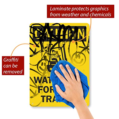 "Caution - Watch For Forklift Traffic" Sign By SmartSign | 10" x 14" Aluminum