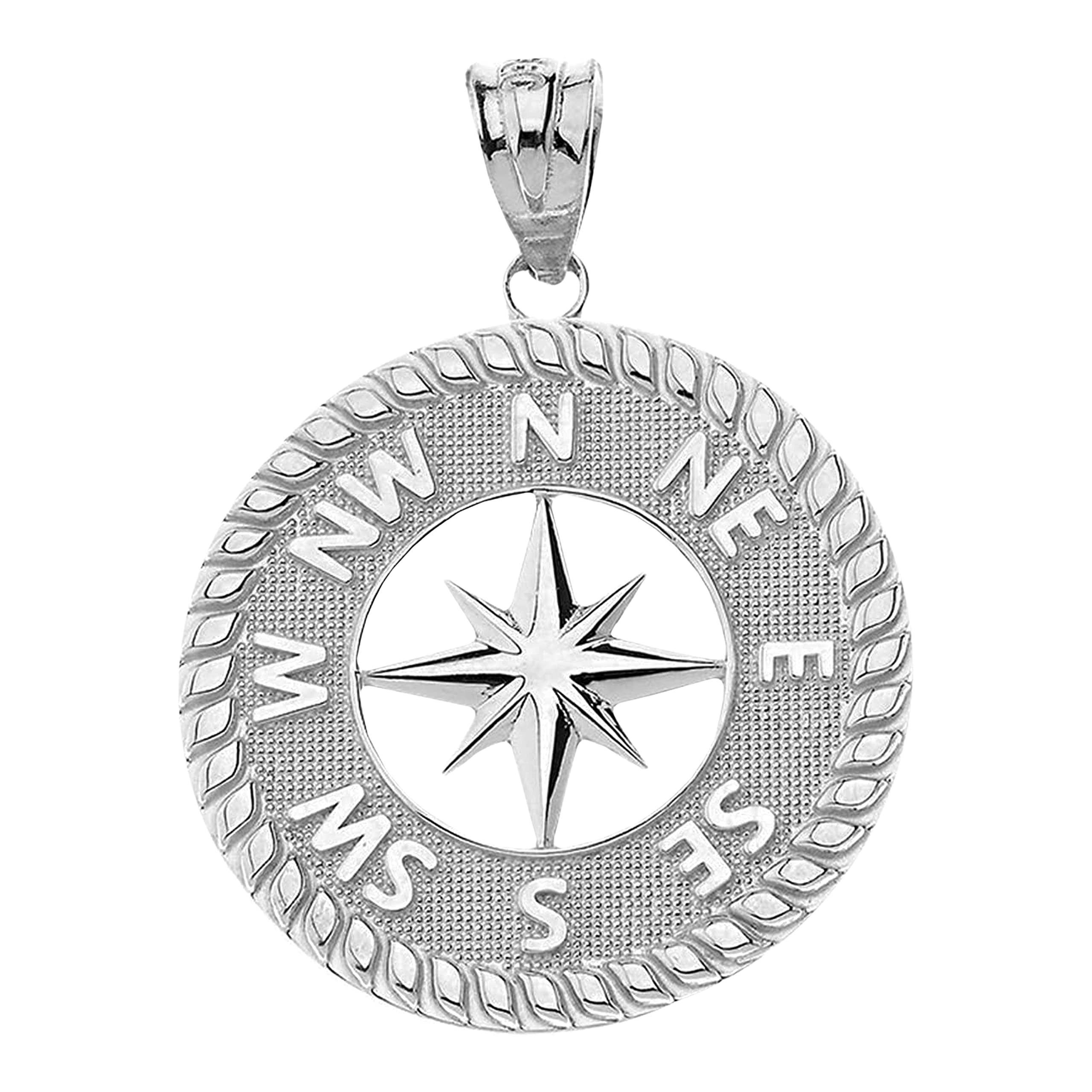 .925 Sterling Silver Navigation Compass 1β Pendant