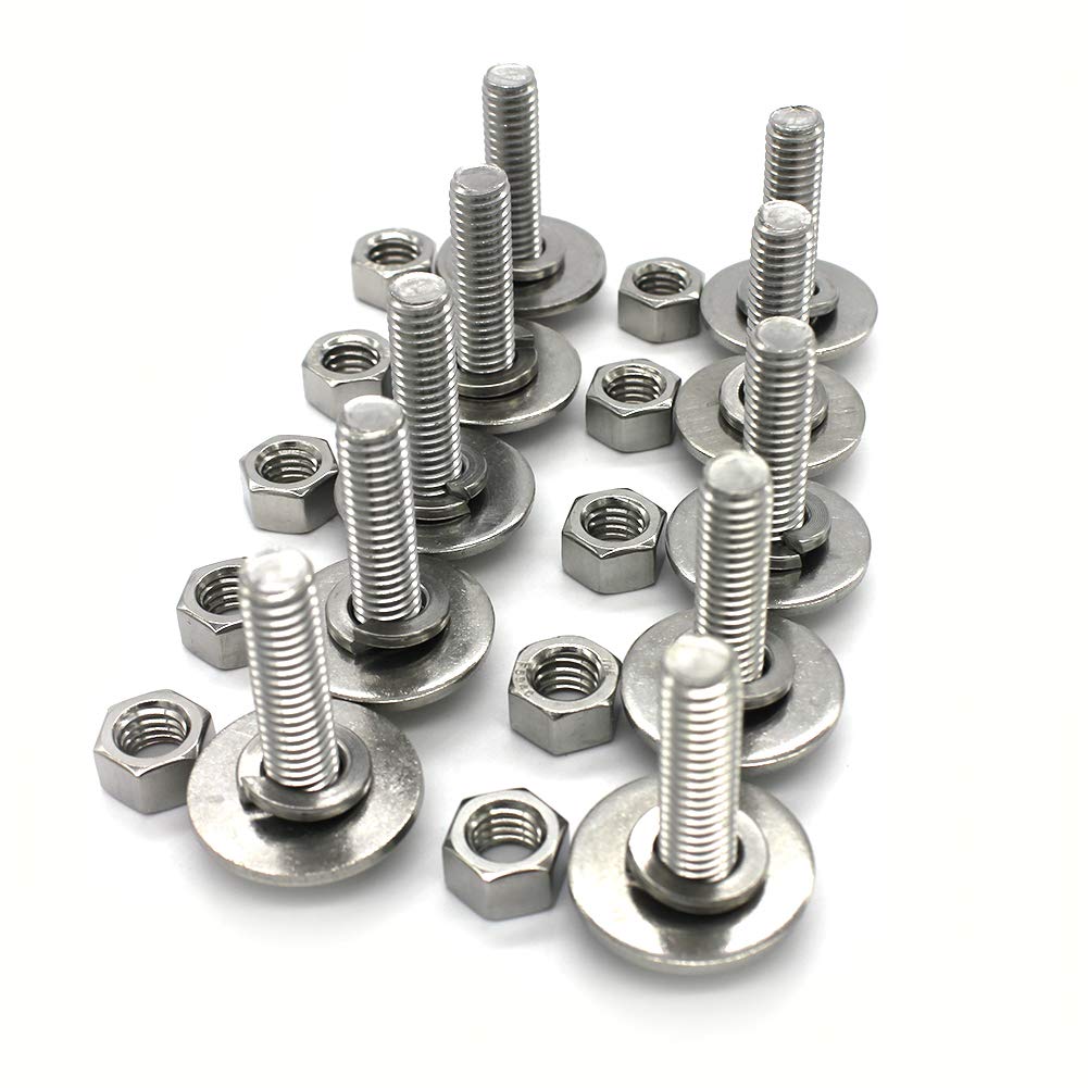 (10 Sets) 5/16-18x2" Stainless Steel Hex Head Screws Bolts, 5/16 Nuts, 5/16 Flat Washer & 5/16 Lock Washers, 18-8 (304) S/S, Fully Threaded by Bolt Fullerkreg