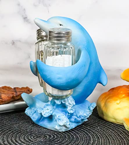 "Home Décor Accents" Dolphin Rising Above Sea Waves Hugging Salt And Pepper Shakers Holder - Home Accents 33-kl1-2163