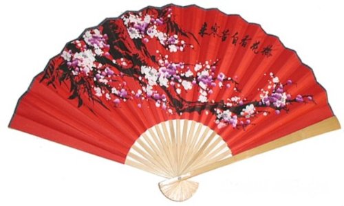 "Classic 20"" Oriental Feng Shui Wall Fan-Flowers"