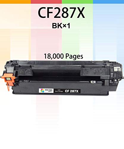 (1-Pack, 87X) Green Toner Supply Compatible CF287X Toner Cartridge HP 87X (1xBlack, High Yield) for Laser Jet Enterprise M506 M506n M506x M506dn MFP M527 Series m527c, Pro M501n M501dn Printer