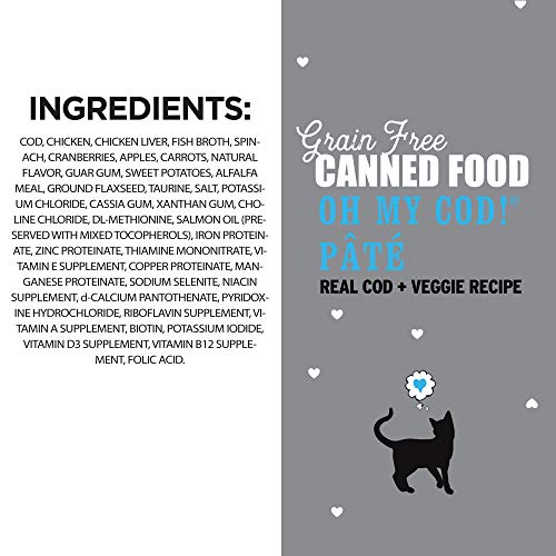 "I and love and you" Naked Essentials Canned Wet Cat Food - Grain Free, Cod + Chicken, 5.5-Ounce, Pack of 12 Cans