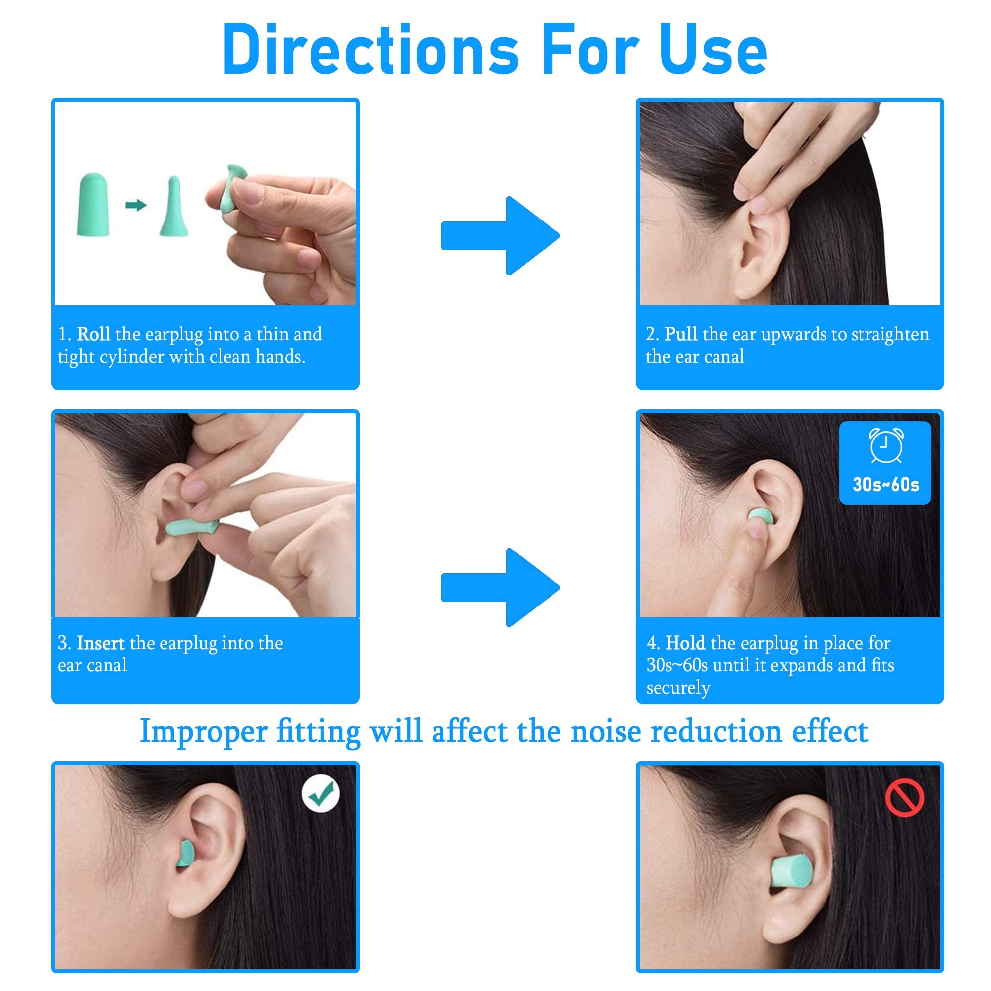 (100 Pair) Ear Plugs for Sleeping Noise Cancelling Ear Plugs for Noise Reduction Ultra Soft Foam Earplugs Sound Blocking Sleeping Snoring, Concerts, Airplanes, Travel, Work Loud Noise 35dB Highest NRR