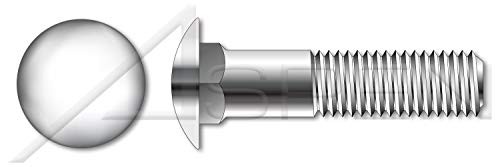 (100 pcs) M8-1.25 X 120mm, DIN 603 / ISO 8677, Metric, Carriage Bolts, Round Head, Square Neck, A2 Stainless Steel