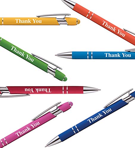 "Thank You" Premium Gift Stylus Pens For All TouchScreen Devices - Metal Soft Touch - 2 in 1 Combo Pen for Events, Parties, Employee Appreciation & More (40 Pack)
