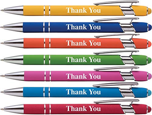"Thank You" Premium Gift Stylus Pens For All TouchScreen Devices - Metal Soft Touch - 2 in 1 Combo Pen for Events, Parties, Employee Appreciation & More (40 Pack)