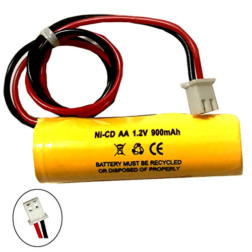 (10 Pack) 1.2v 900mAh Unitech AA900mAh OSA268 Lithonia EXR LED EL M6 ELB CS01 Exit Sign Emergency Light NiCad Battery Replacement White Connector