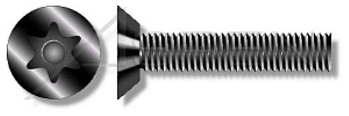 (200 pcs) #12-24 X 1/2", Machine Screws, Flat Countersunk Undercut Head Tamper-Resistant 6Lobe Torx(r) Pin Drive, Alloy Steel, Includes Driver Bit