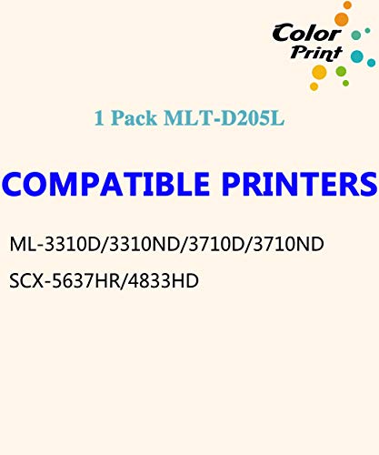 (1-Pack, Black) ColorPrint Compatible MLT-D205L Toner Cartridge Replacement for Samsung D205L MLTD205L 205L Work with ML-3312ND ML-3712ND ML-3712DW SCX-4835FR SCX-5639FR SCX-5739FW Printer