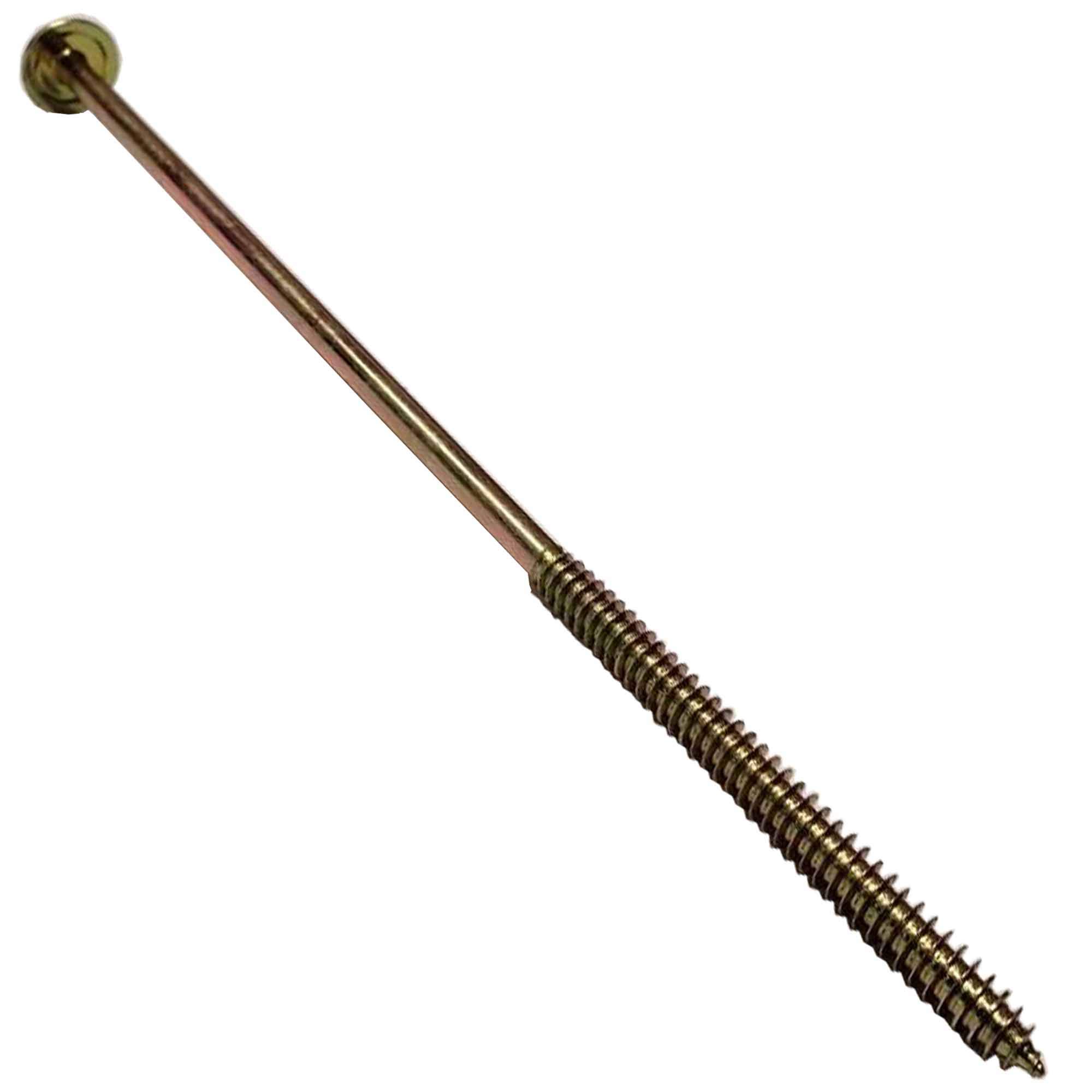 (25) 8" - Zinc Coated Rust Resistant Timber Tie - Heavy Duty 1/4" - Hex Head Structural Screw - 5/8" Wide Flange Head with coarse Thread for Secure Hold - Heavy Duty 3/16" Shank for Extra Strength