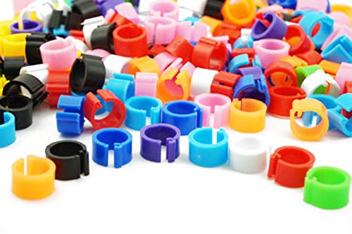 ( Pack of 100 Pcs ) ，Bird Rings Multicolor Colorful Leg Bands for Pigeon Parrot Finch Canary Hatch Chicks Bantam Poultry Bayonet Rings ，8mm inside diameter