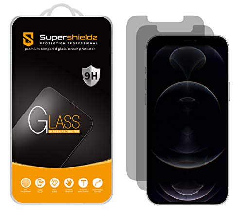 (2 Pack) Supershieldz Designed for iPhone 12 Pro Max (6.7 inch) (Privacy) Anti Spy Tempered Glass Screen Protector, Anti Scratch, Bubble Free