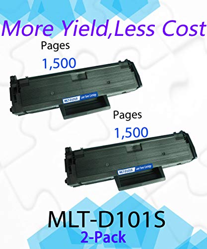 (2-Pack, Black) Compatible MLT-D101S D101S Toner Cartridge 101S Used for Samsung ML-2160 ML-2165 ML-2165W SCX-3400 SCX-3400F 3400FW SCX-3405 SCX-3405F 3405FW SF-760P Printer, Sold by EasyPrint