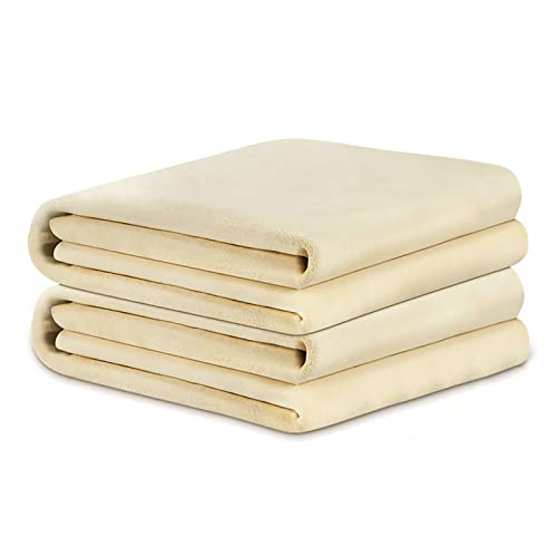 (2 Pack) Car Cleaning Natural Chamois Cloth,Leather Auto Car Wash Drying Towel, for Car Vehicle Cleaning Accessories,(18" x25'' 2-Pack)