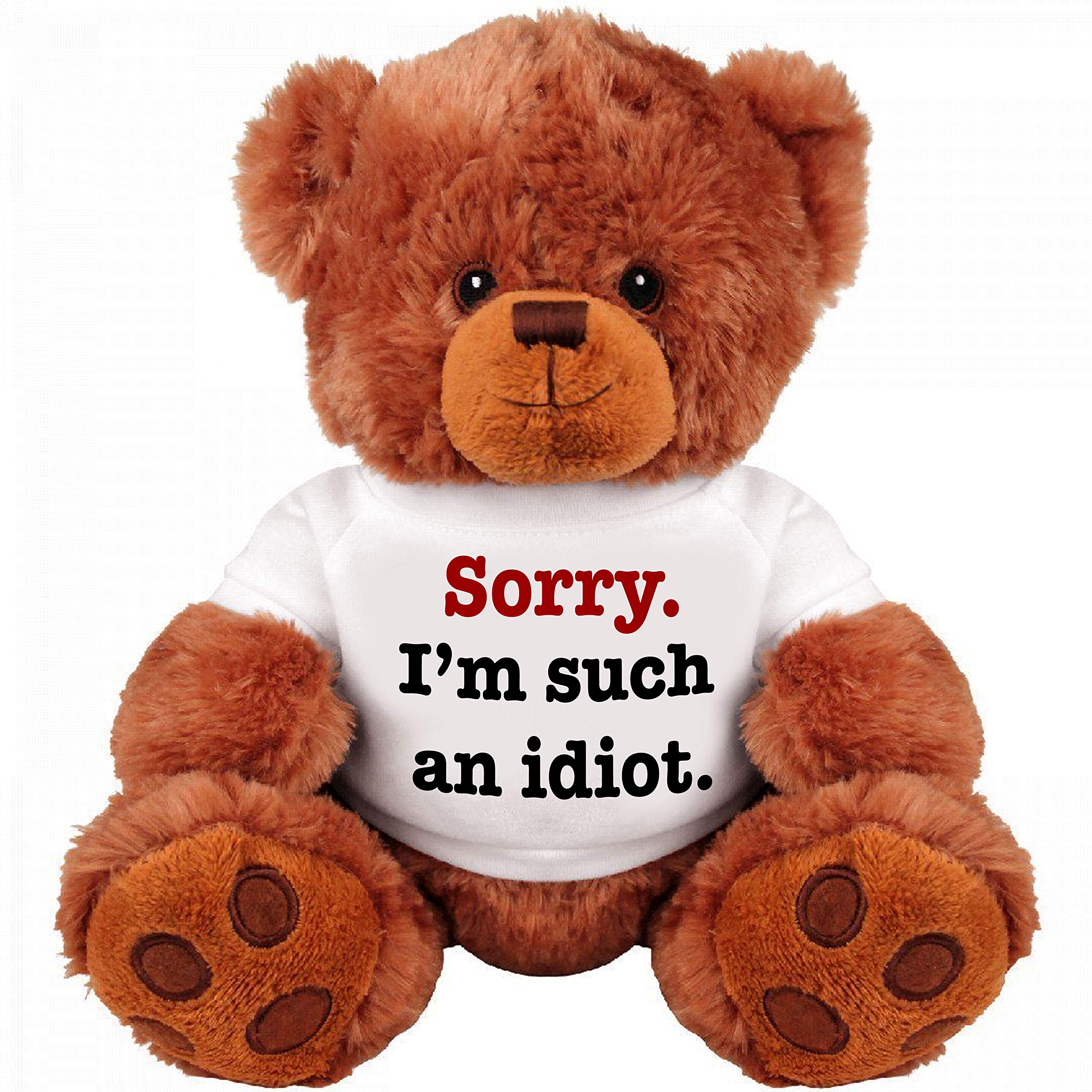 "SORRY I'M SUCH AN IDIOT" 13" Inch Teddy Bear - Cute And Cuddly : Funny Teddy Bear Couple Gift : Romantic Cute Teddy Bear Stuffed Animal