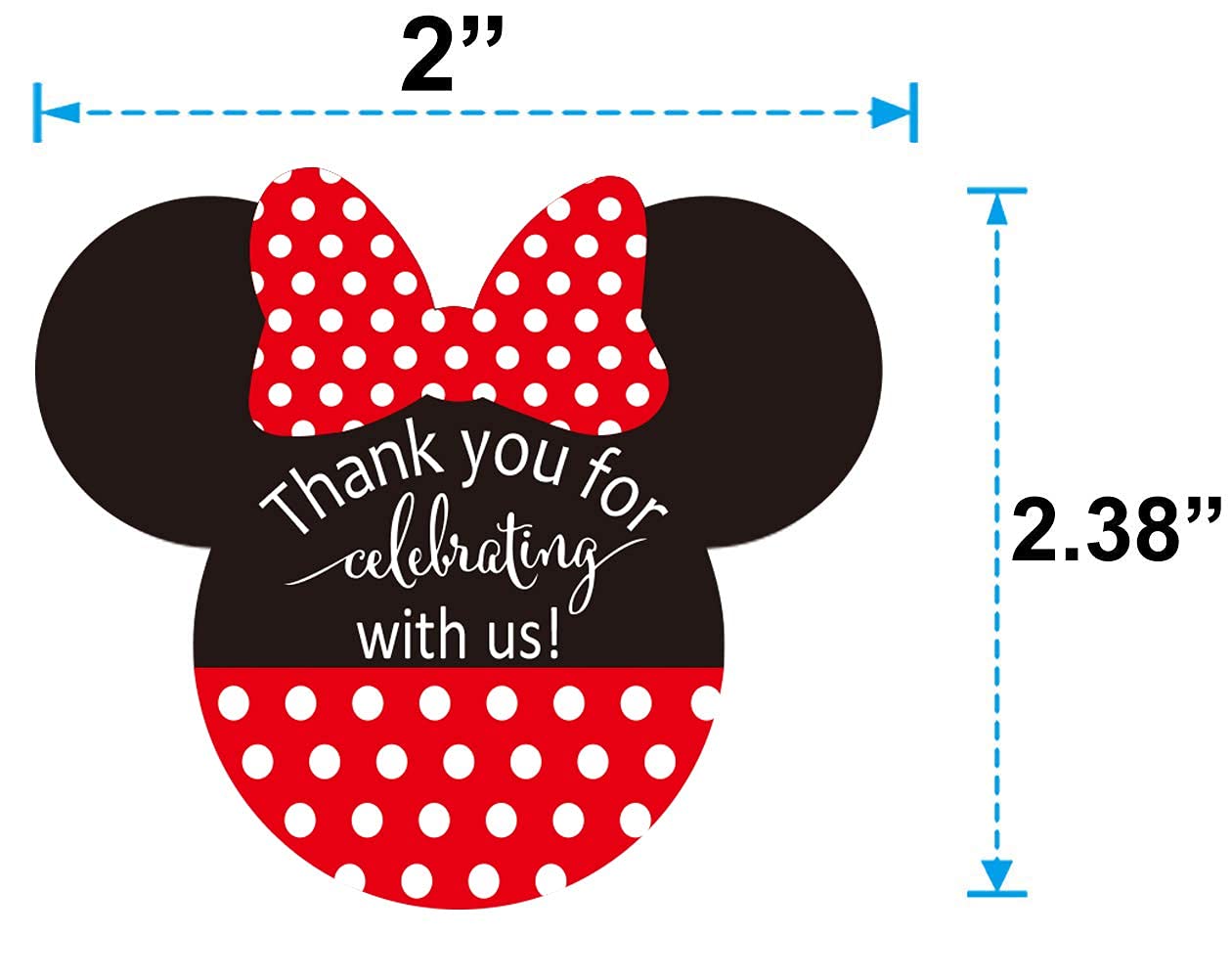 "Thank You for Celebrating with Us" Labels 2.38 x 2 Inch PVC Stickers Holiday Present Stickers-400 Pcs Birthday for Baby Shower Party Decor