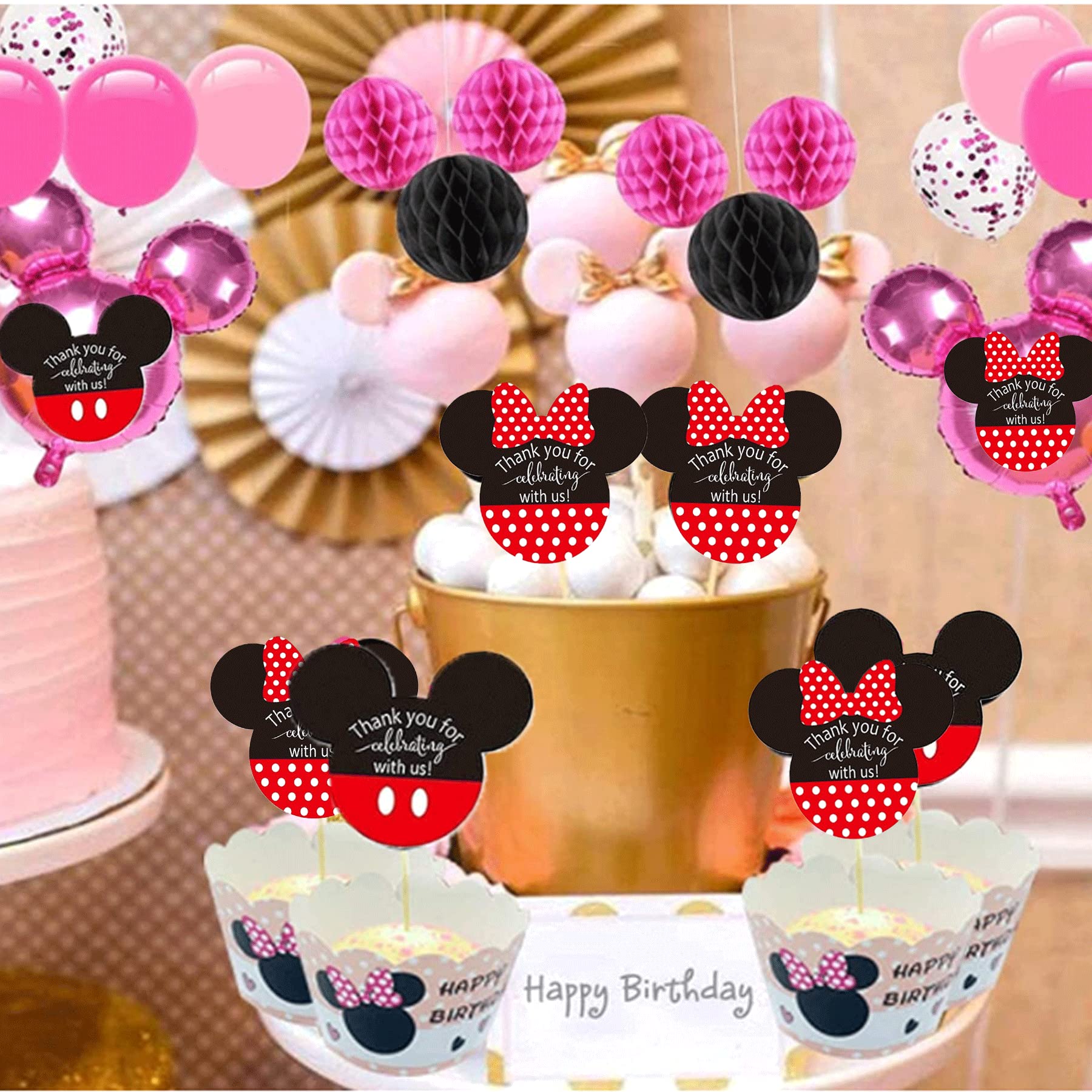 "Thank You for Celebrating with Us" Labels 2.38 x 2 Inch PVC Stickers Holiday Present Stickers-400 Pcs Birthday for Baby Shower Party Decor