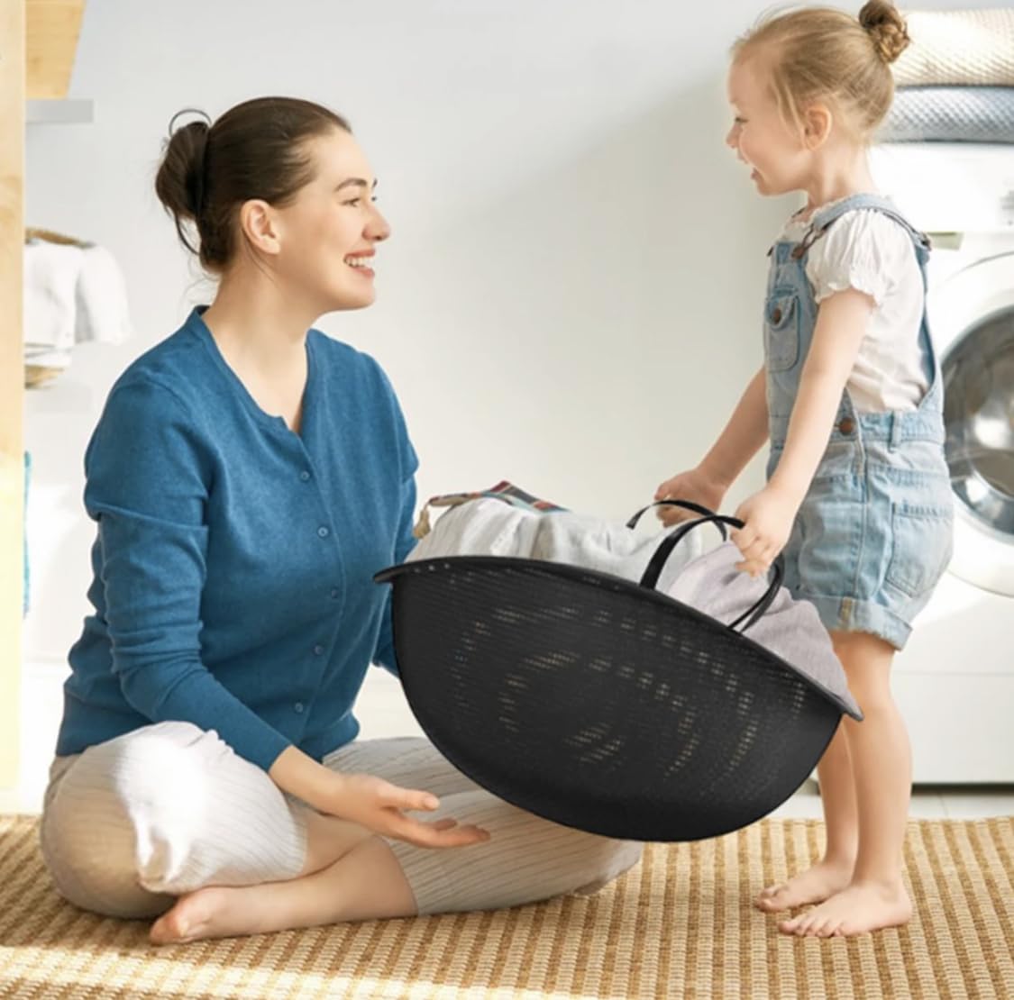 "Laundry Ninja Stitch Pop-Up Laundry Hamper: Space-Saving and Flexible Collapsible Hamper with Handles for Ultimate Clothes Management, space saving laundry hamper, Flexible laundry basket with