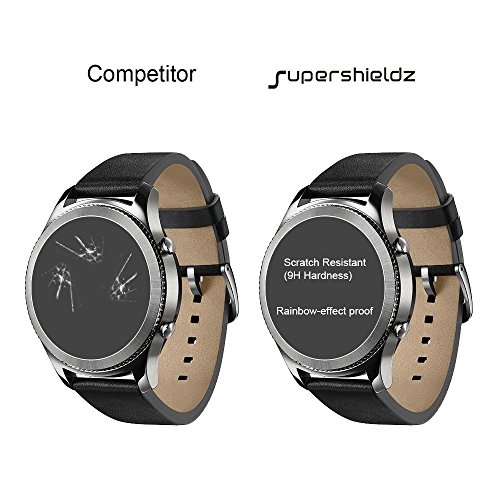 (2 Pack) Supershieldz Designed for Samsung Galaxy Watch 3 (41mm) / Galaxy Watch 4 Classic (42mm) / Galaxy Watch (42mm) Tempered Glass Screen Protector, Anti Scratch, Bubble Free