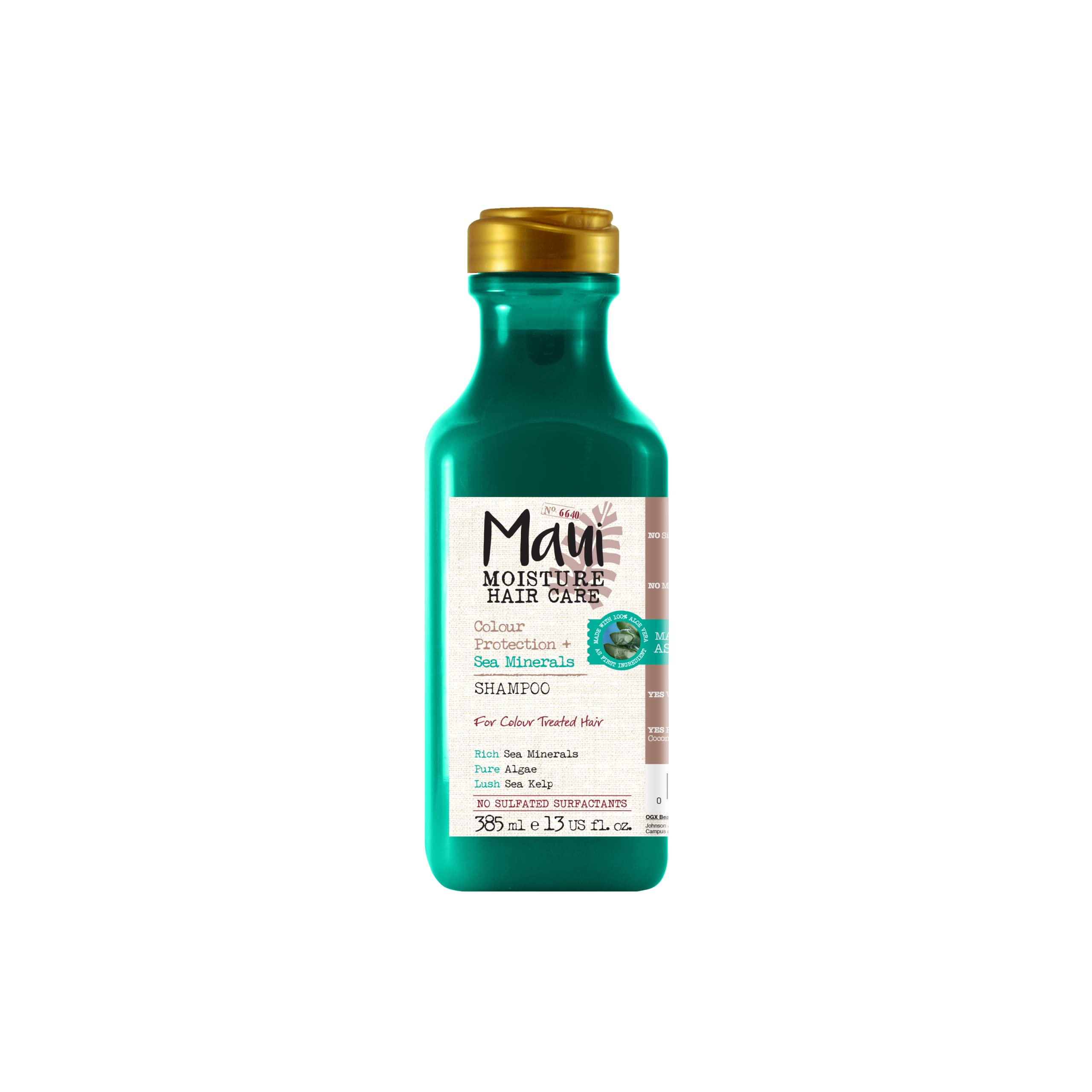 "Maui Moisture Color Protection + Sea Minerals Shampoo, Protect -Treated Tresses with Rich, Pure Algae, and Sea Kelp, Non-GMO, 13 Fl Oz"